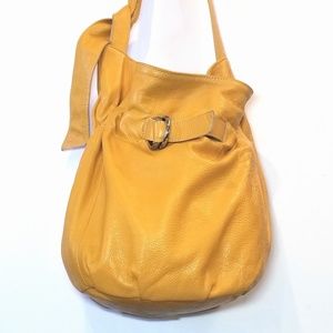Innue | Bags | Innue Yellow Leather Hobo Purse | Poshmark